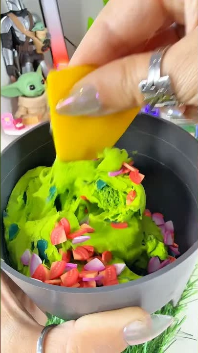 Smash’n snack slime guacamole #asmr #slime #fivebelow