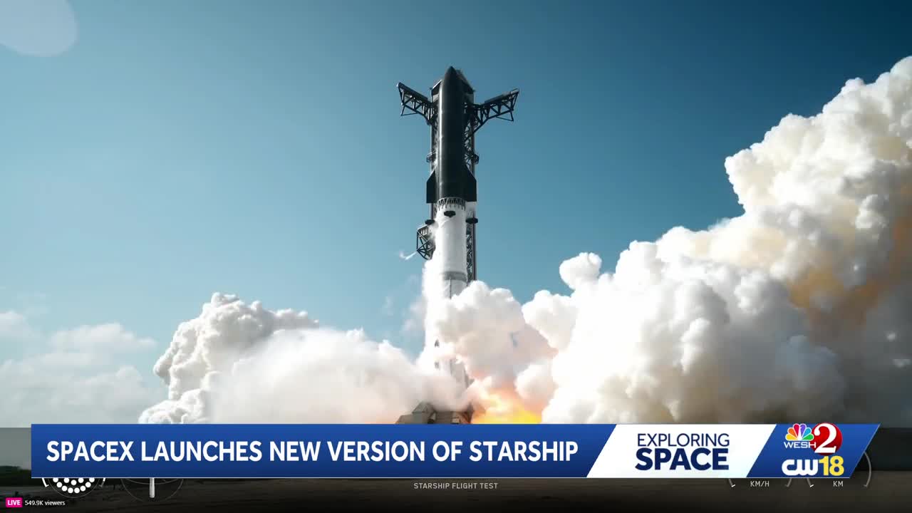SpaceX launches new version of Starship mega rocket out of Texas