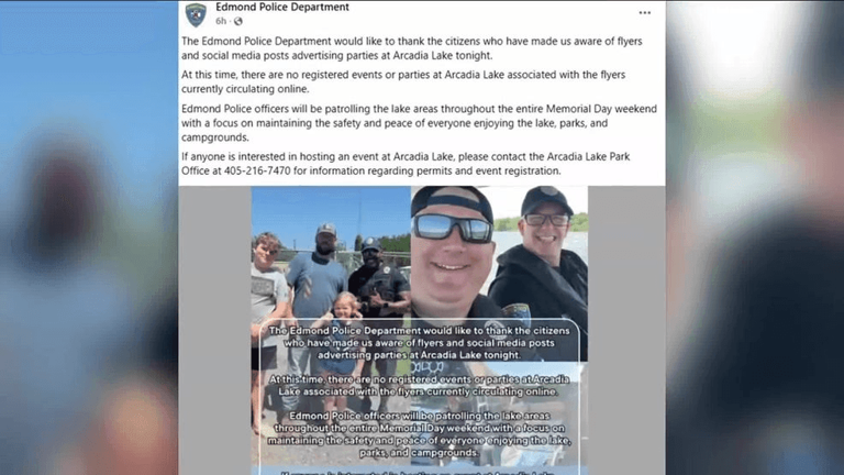 Edmond police monitor rumored Arcadia Lake parties weeks after deadly ...