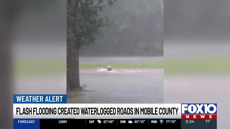 Flash floods close roads, damage property across Mobile County