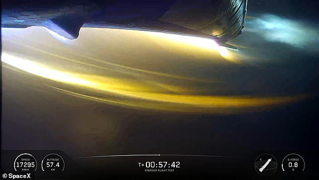 Stunning fireball during tense final maneuvers of SpaceX Starship that ...