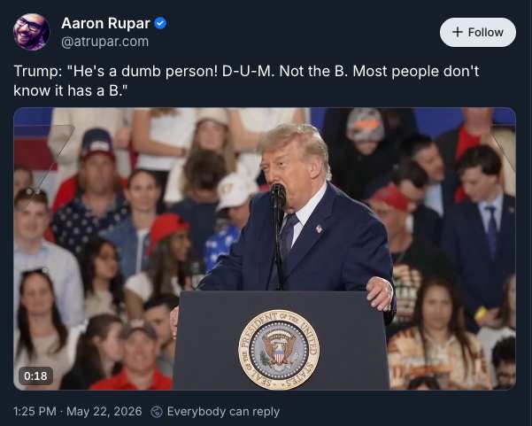 Grandpa pudding brains: "Most people don't know dumb has a B"