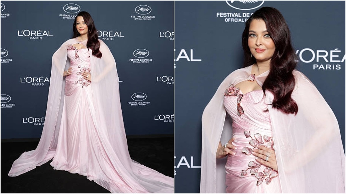A cape, satin couture, crystal florals define Aishwarya Rai Bachchan's ...