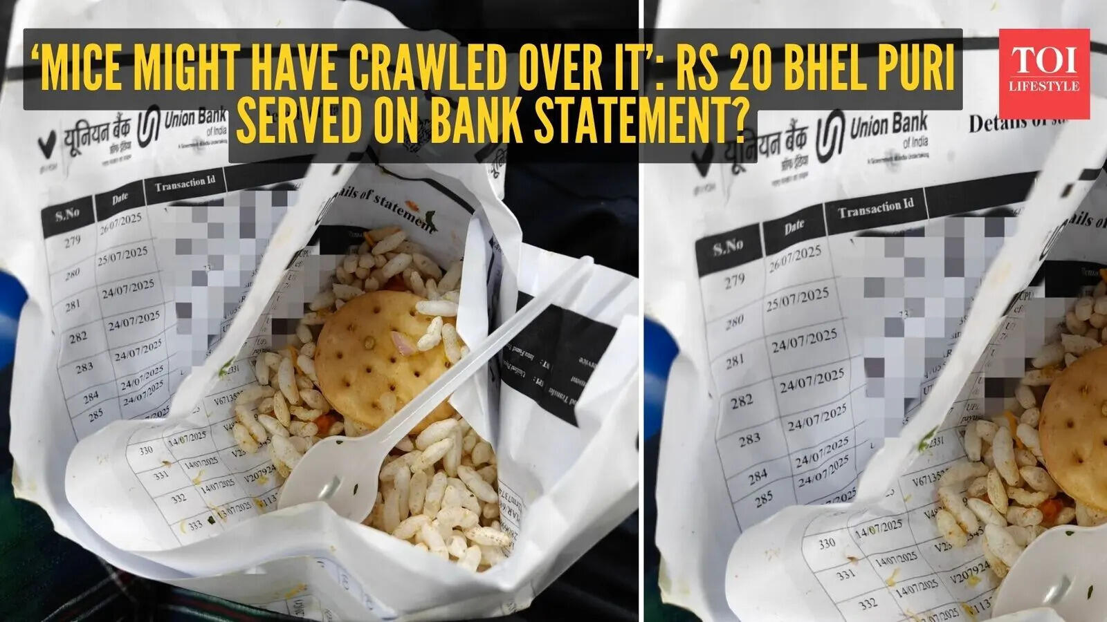 ‘Mice might have crawled over it’: Rs 20 bhel puri served on bank ...