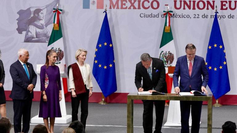 México y la Unión Europea sellan pacto por 100 mil millones de pesos