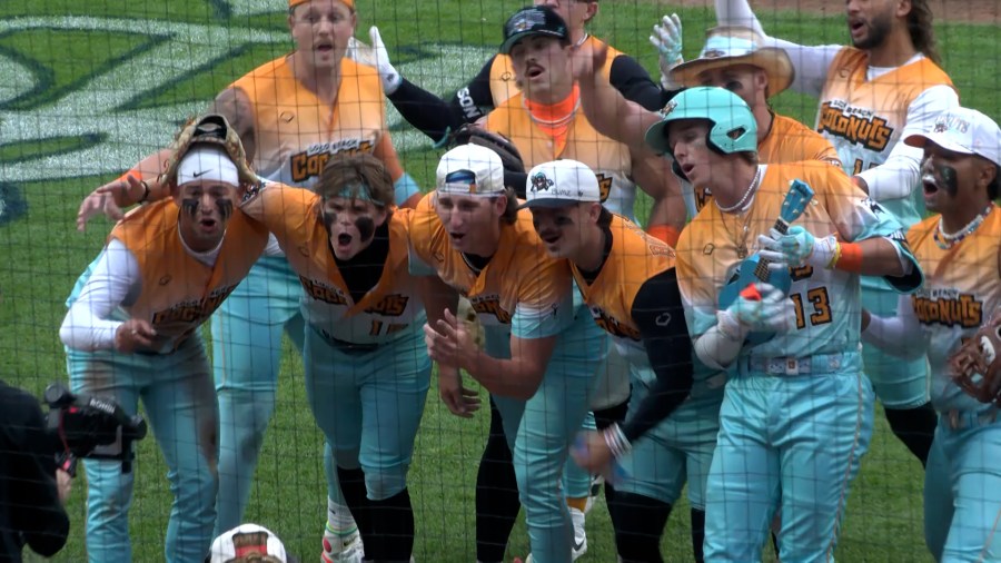 Loco Beach Coconuts beat firefighters in “Banana Ball” game at PNC Field