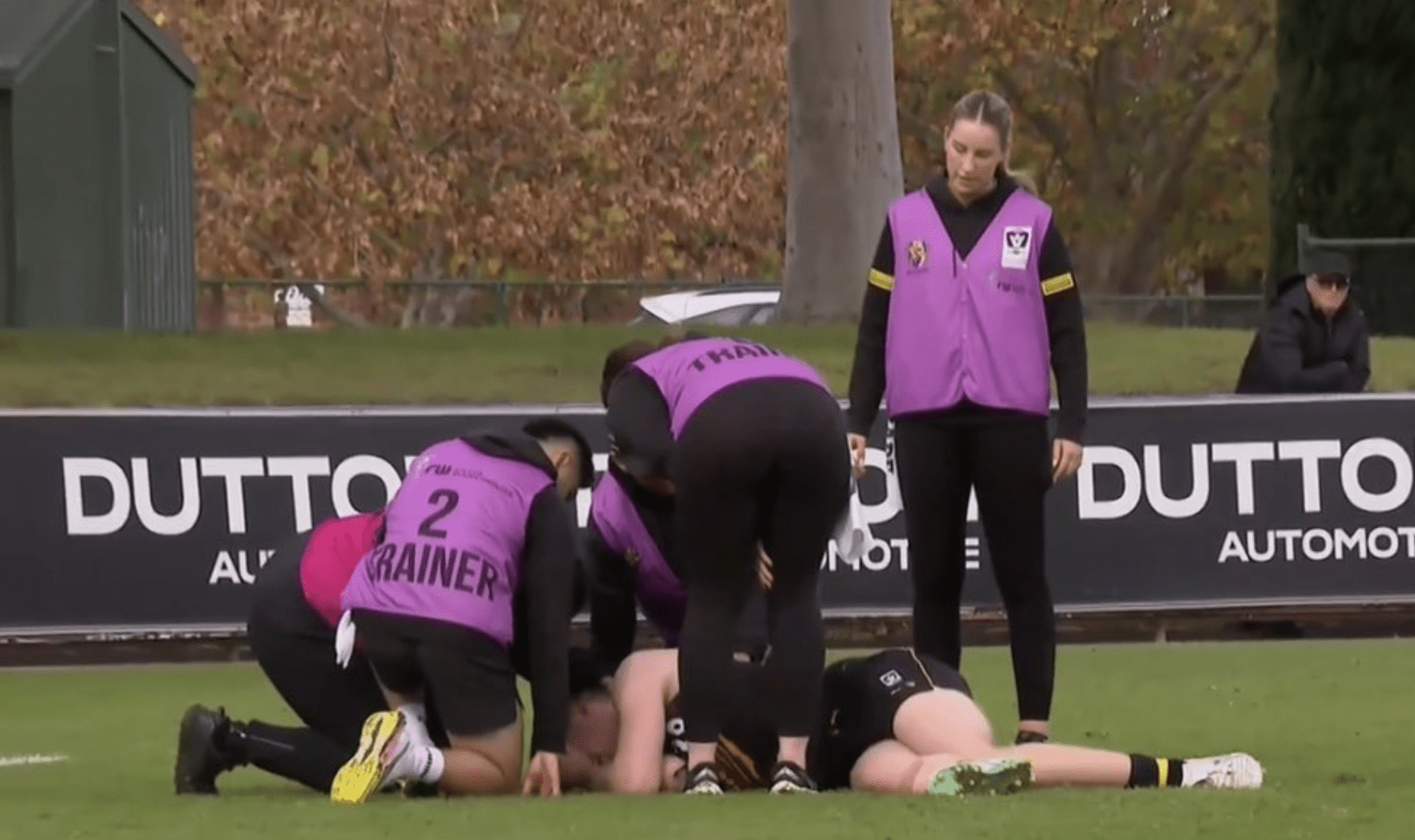 Young Tiger goes down injured with suspected ACL in VFL