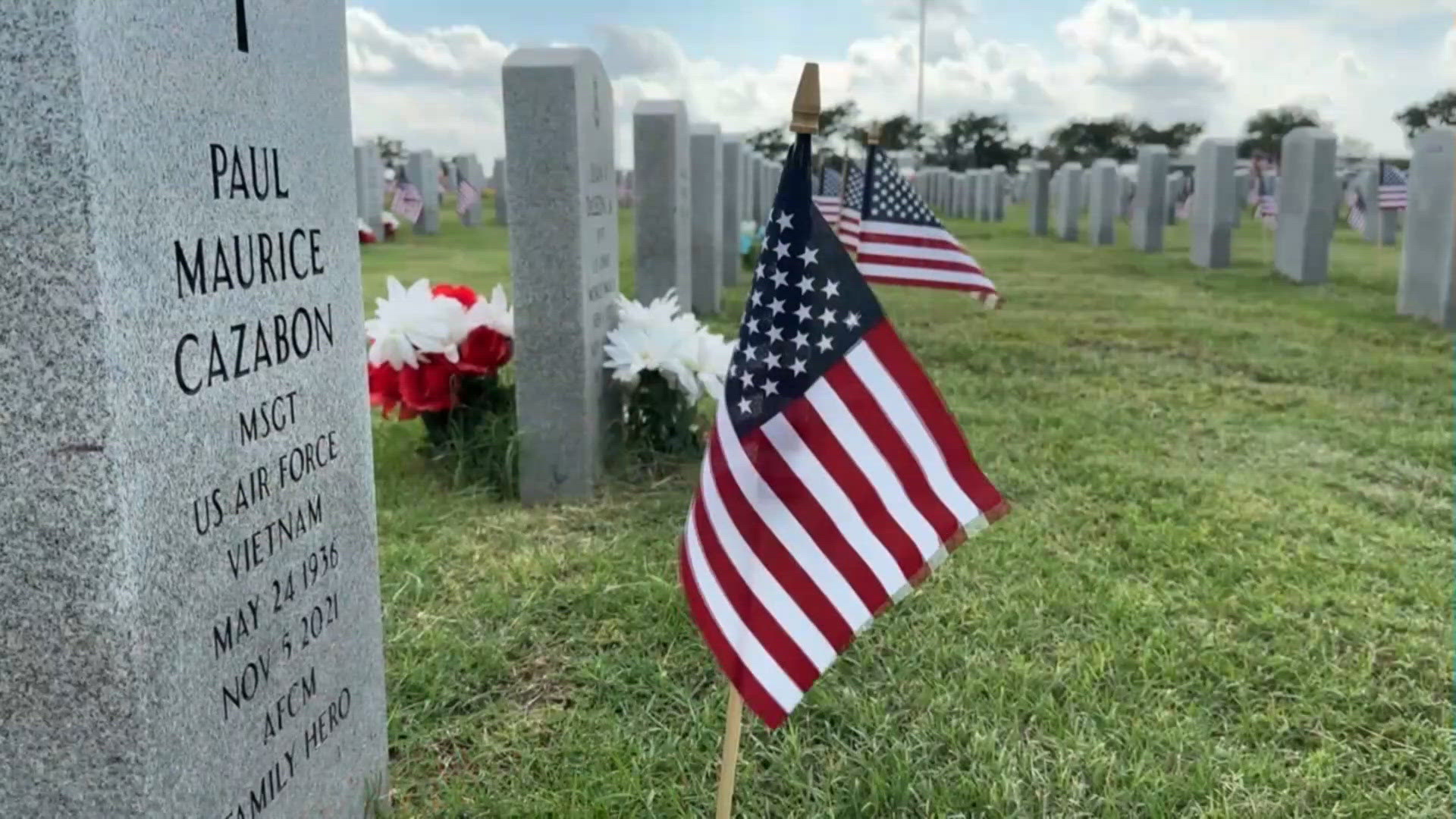 Volunteers place flags at Veterans Cemetery ahead of Memorial Day