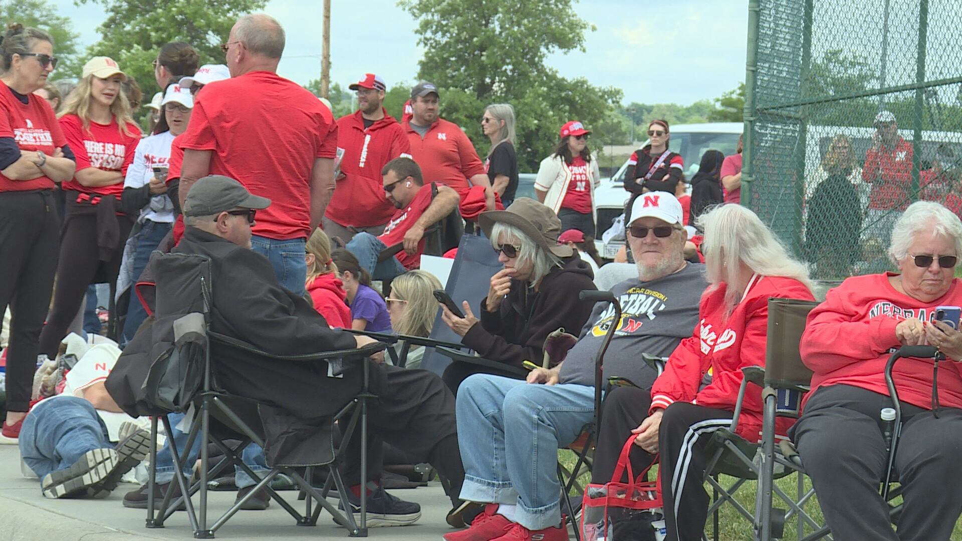 Nebraska fans celebrate following NCAA Super Regional win over Oklahoma St.