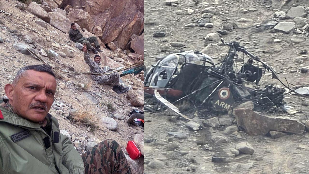 Narrow escape for army officers as chopper crashes in Leh. They click ...