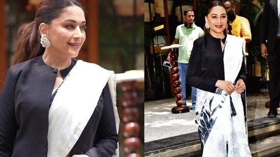 Madhuri Dixit reinvents the saree with a sharp jacket twist