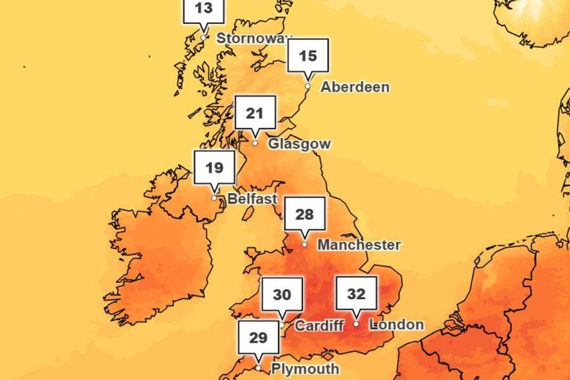 Weather maps turn orange as Met Office names 25 areas facing Bank ...