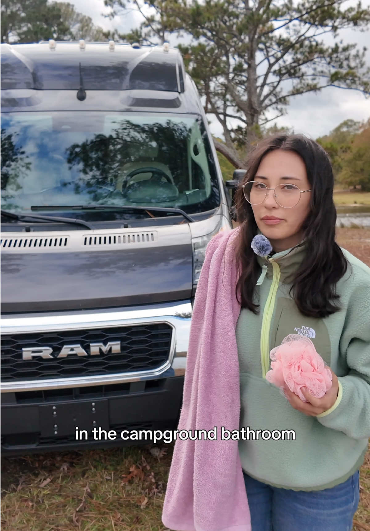 Public campground bathroom experience during extended van life