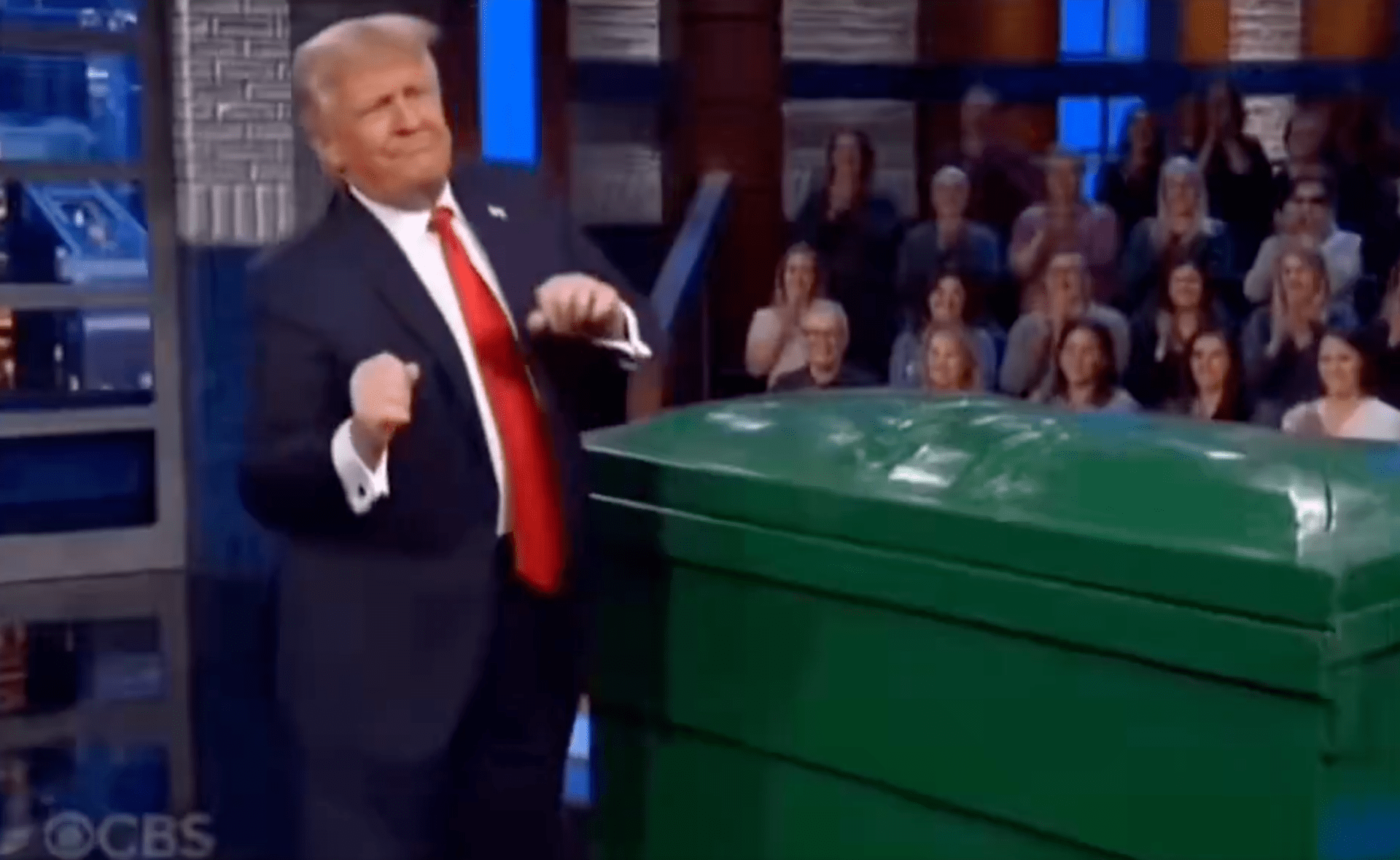 Donald Trump shares video throwing Stephen Colbert in bin after ...