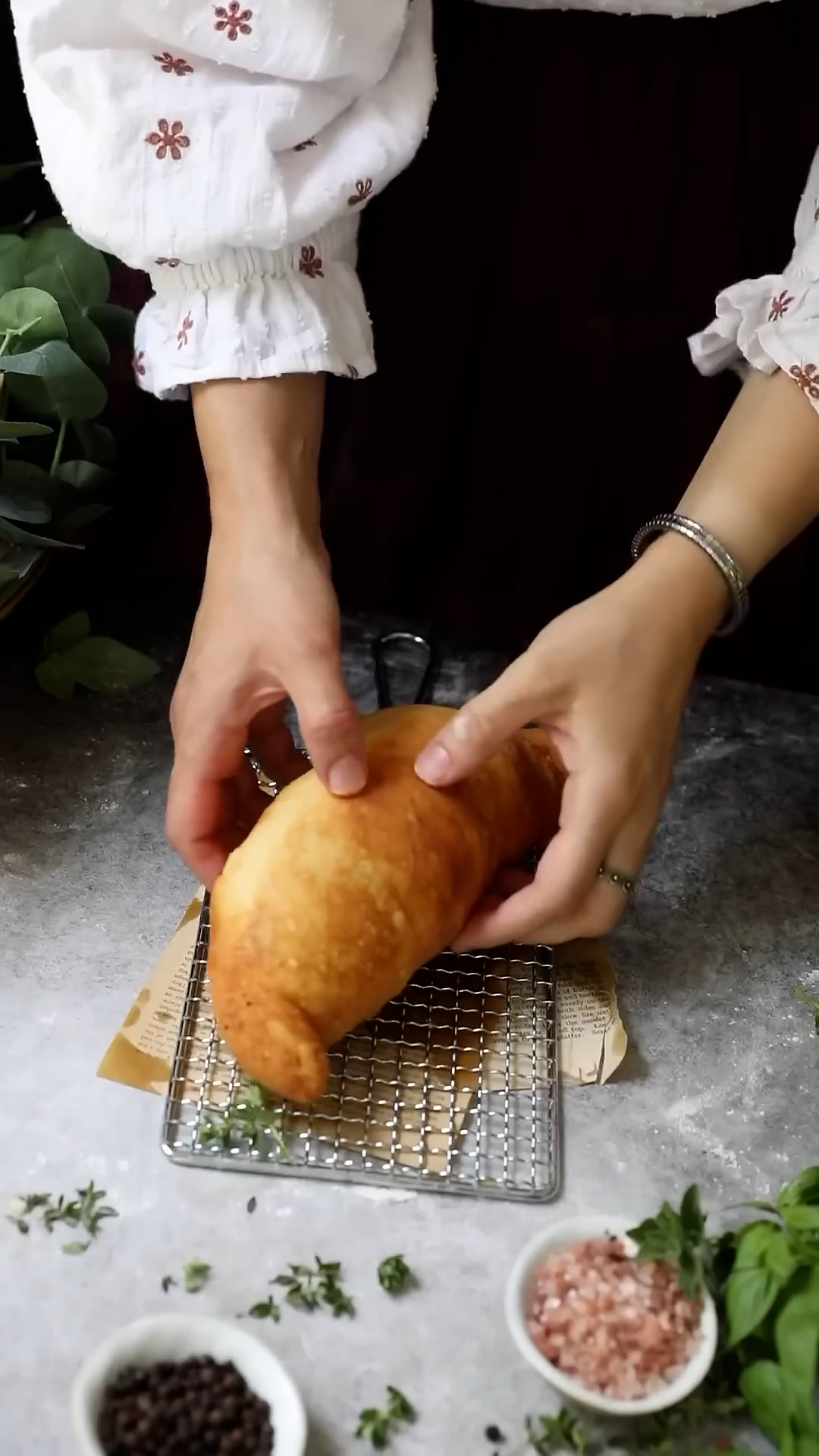 Neapolitan-style fried pizza with toppings