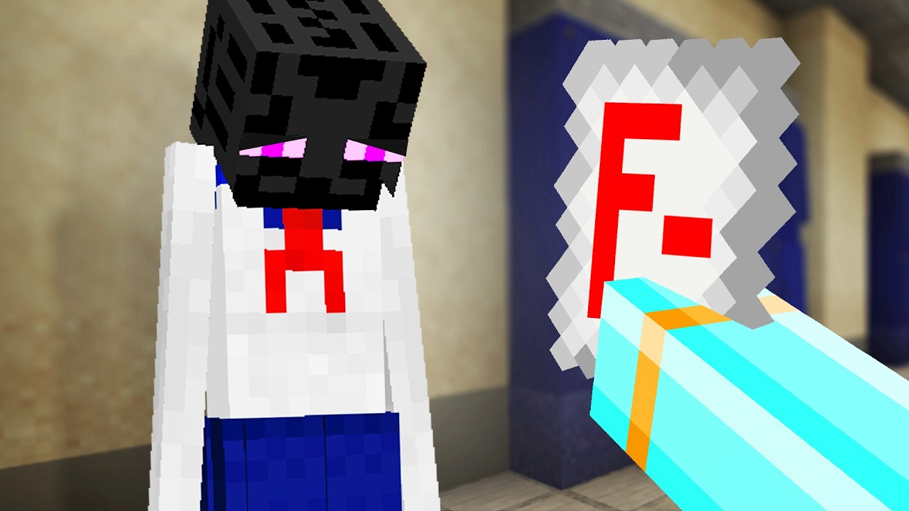 Watching Minecraft mobs attend school to learn how to survive