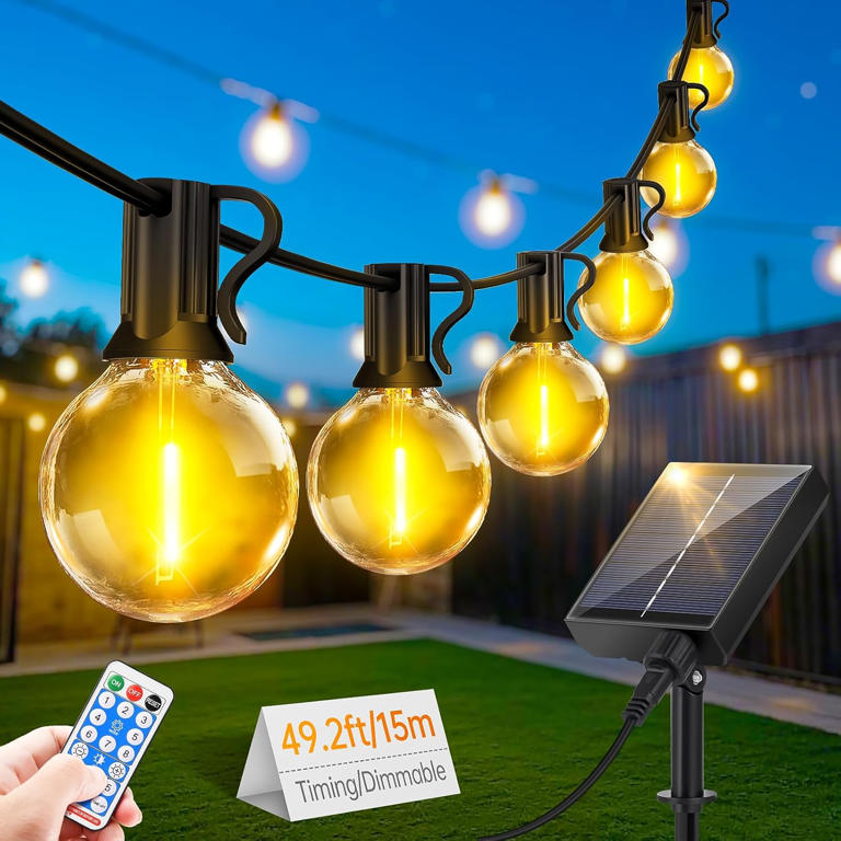 Solar festoon lights slashed to £12.99 on Amazon as Brits get gardens ...