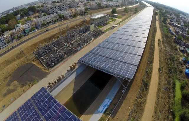 Solar panels built over an irrigation canal are winning praise for ...