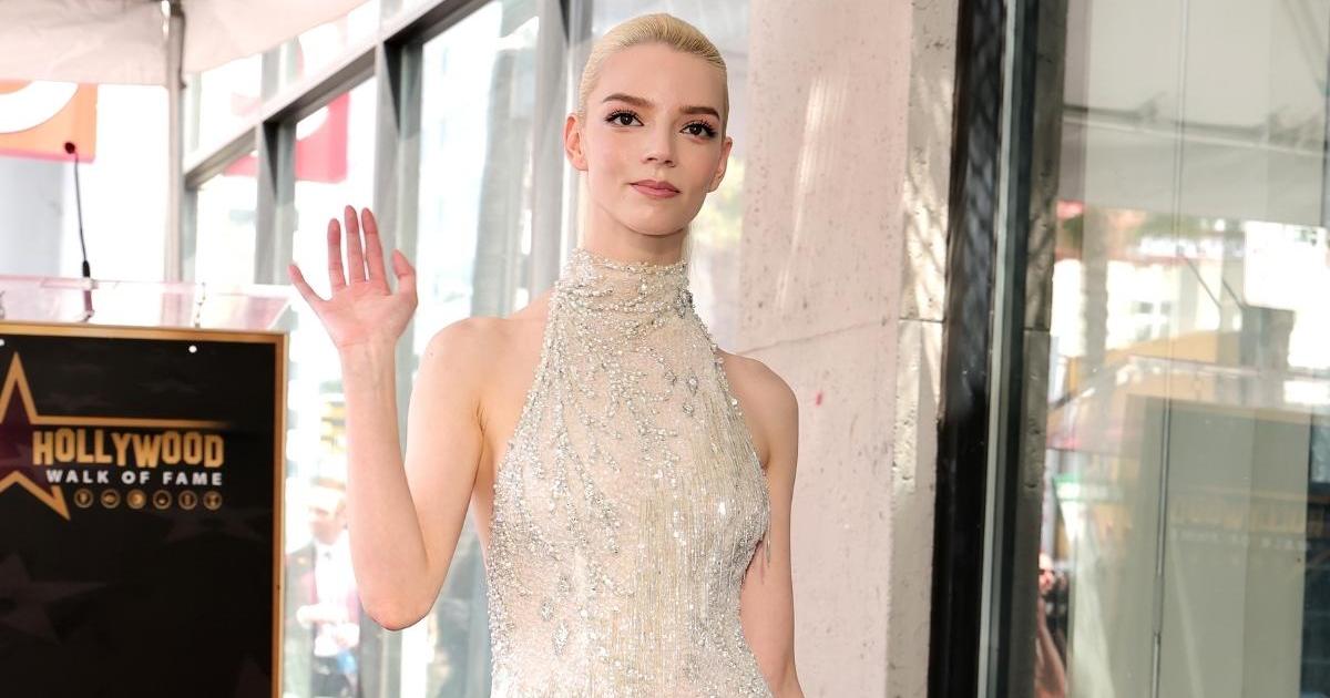 Anya Taylor-Joy bares her back in bedazzled Bob Mackie micro minidress