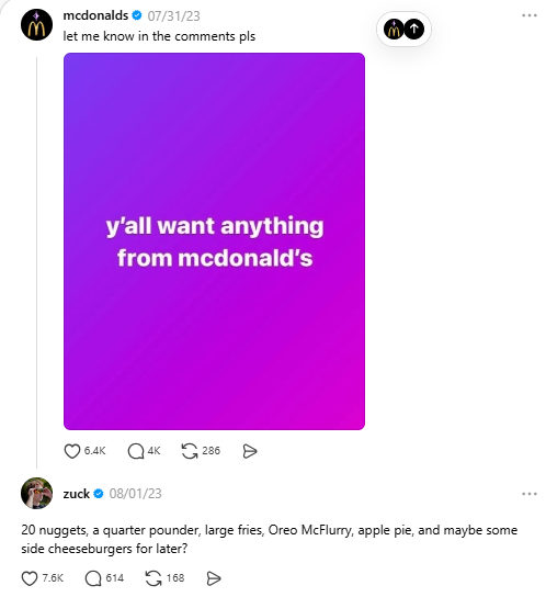 20 nuggets, a quarter pounder... cheeseburgers: Meta CEO Mark ...