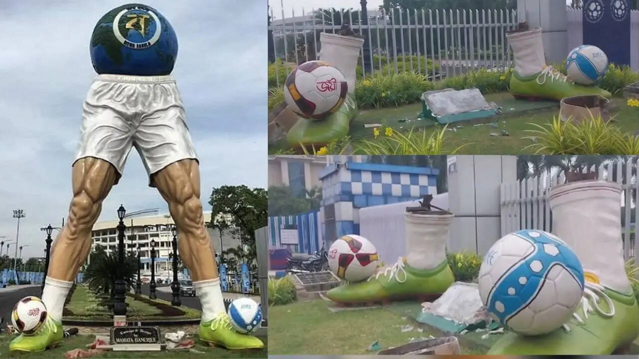 Bengal govt removes Mamata Banerjee designed football-themed sculpture ...
