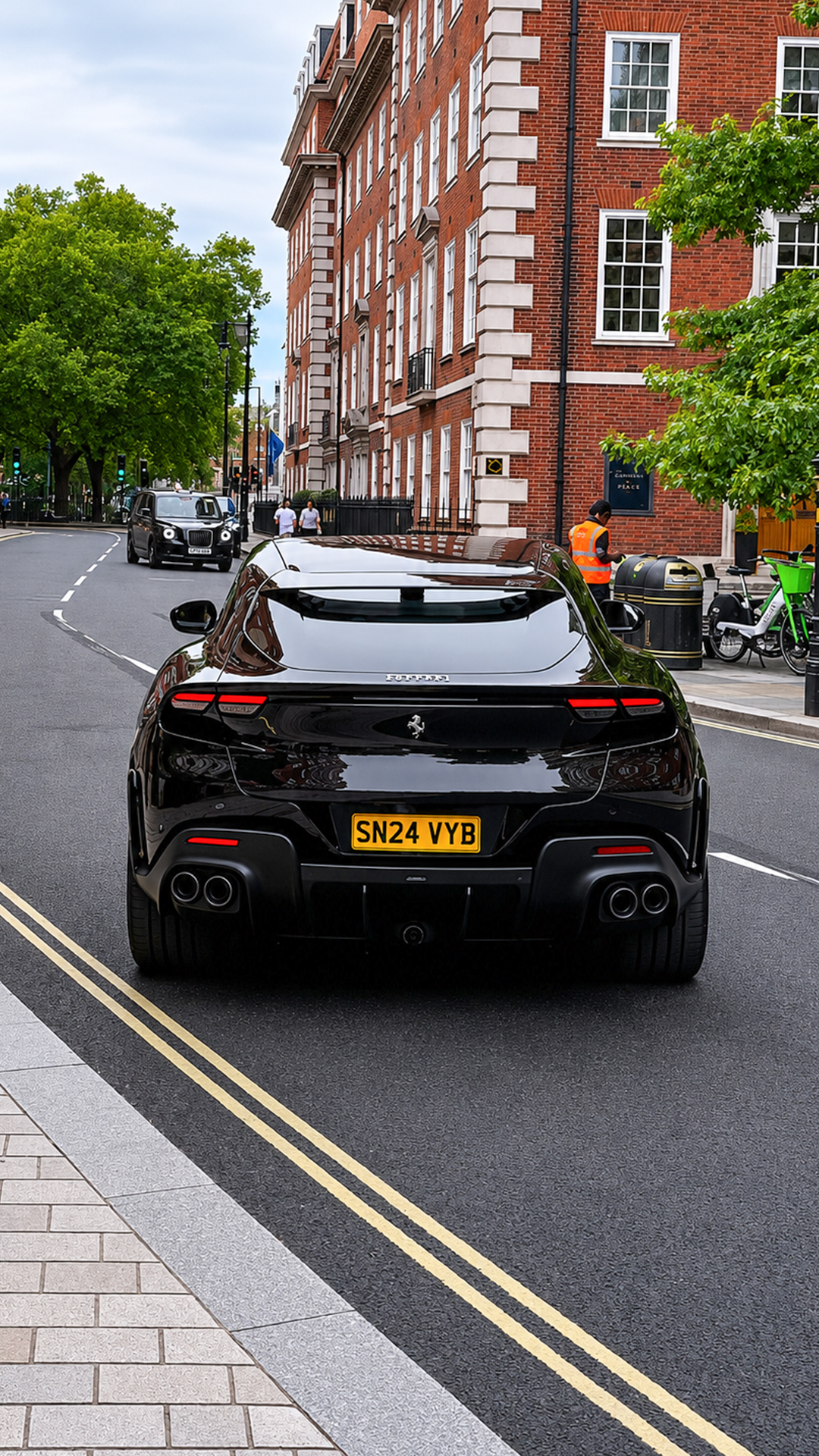 Ferrari Purosangue navigating London in style