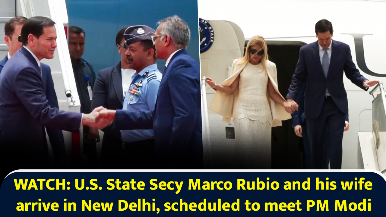 Watch: US state secy Marco Rubio and his wife arrive in New Delhi ...