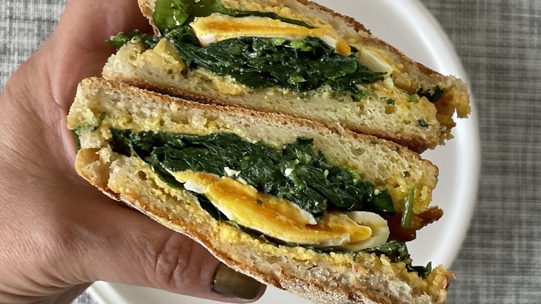 Eggs Florentine breakfast sandwich recipe