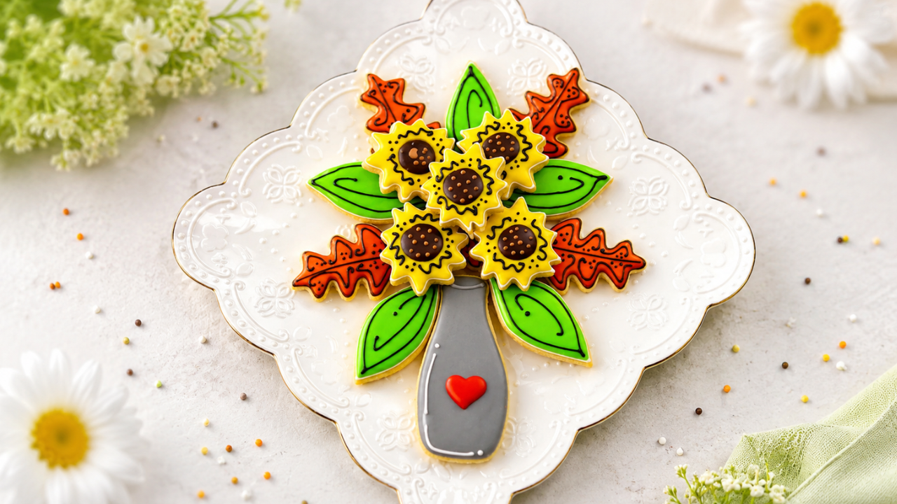 How to make sunflower bouquet cookies