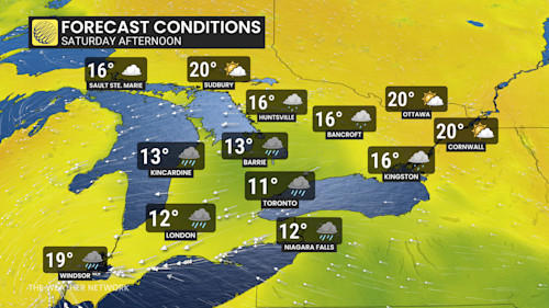 Up to 50 mm widespread rains may soak southern Ontario's weekend