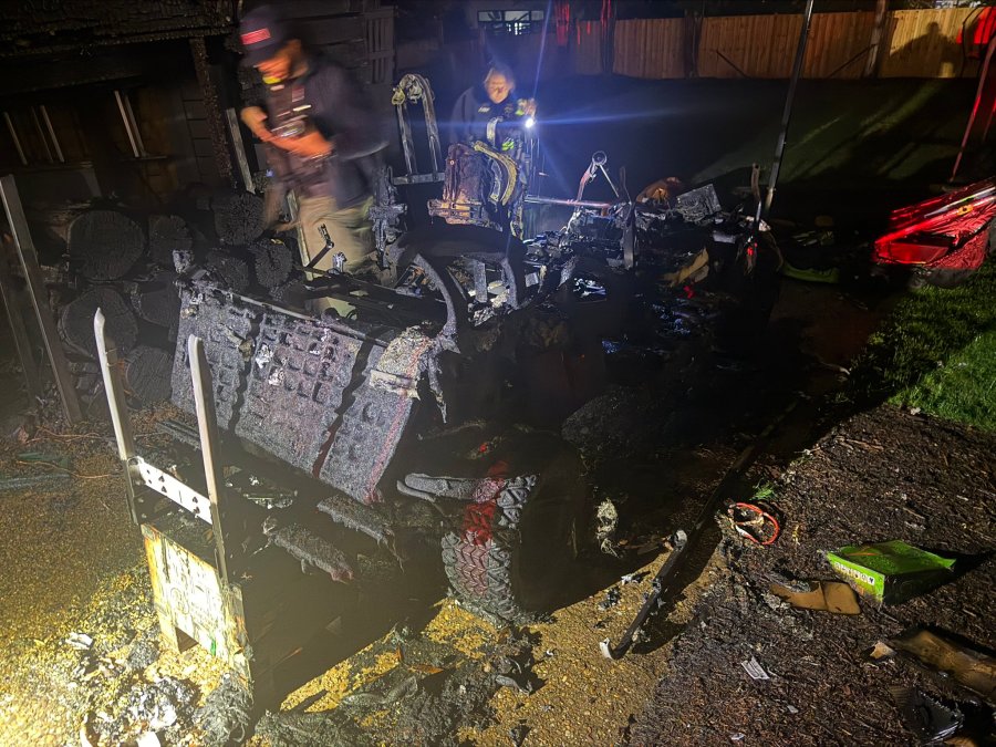 Electrical vehicle fire extends to part of outside deck in DC