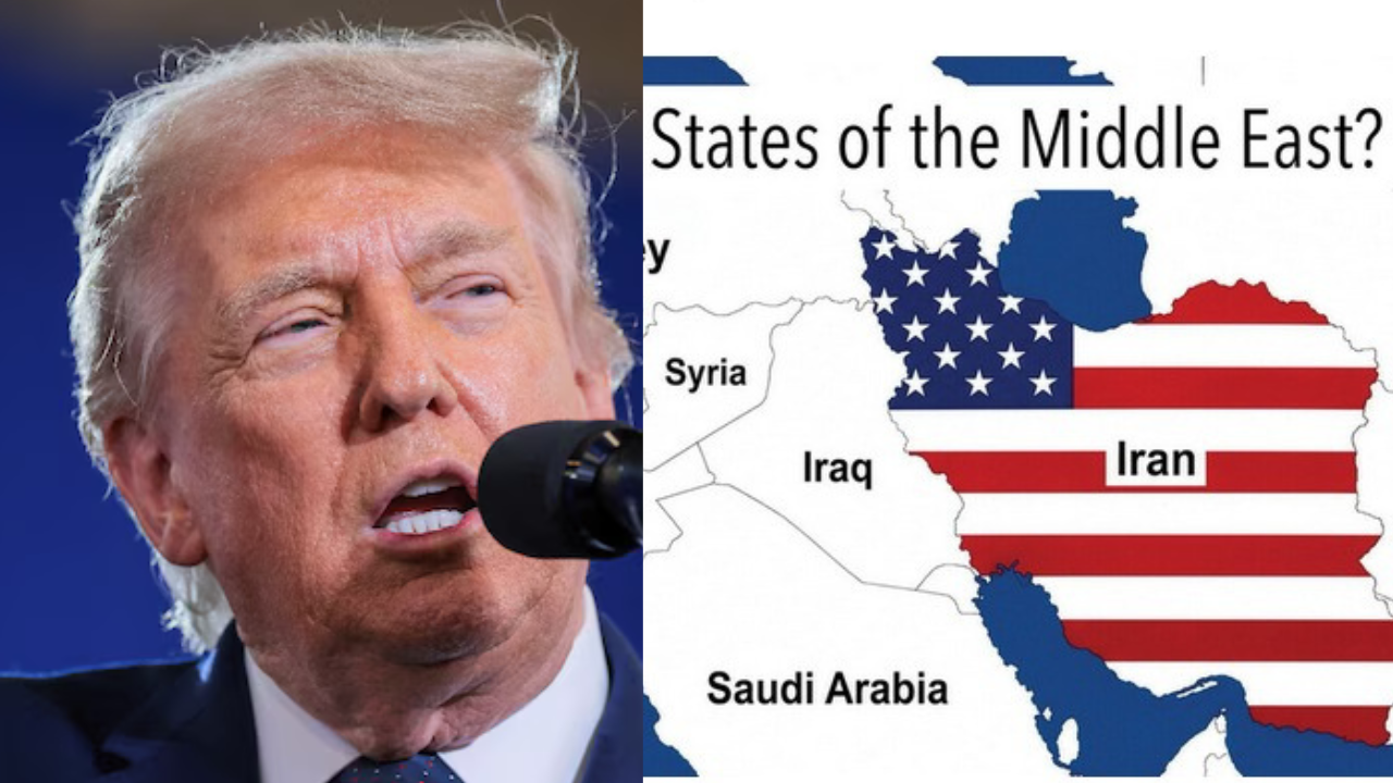 'United States of Middle East': Trump shares image of Iran map wrapped ...