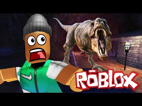 Escaping the dinosaur in Roblox