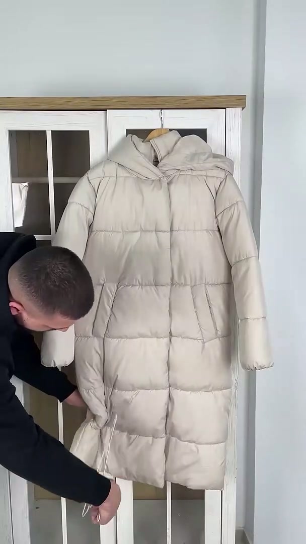 Long & puffy jacket folding trick #easy #jacket #folding #trick