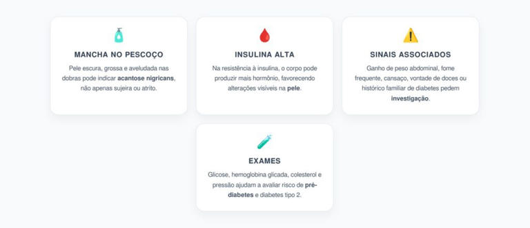 Manchas escuras no pescoço: o sinal de resistência à insulina que passa ...