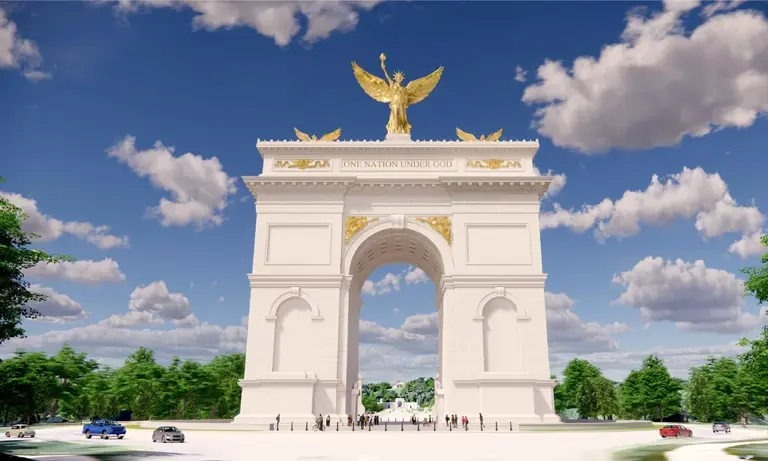 Trump’s arch now has elevators—and a $100 million price tag