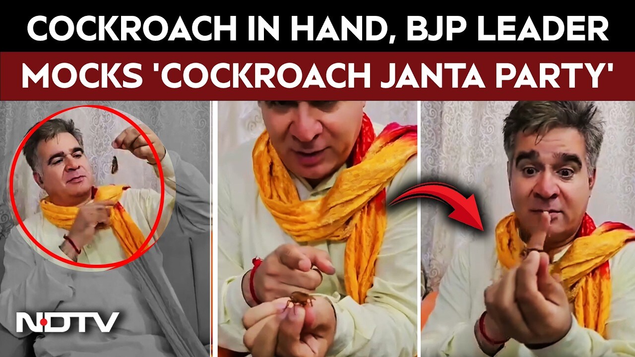 Cockroach Janta Party | Waving cockroach in hand, BJP leader Raina ...