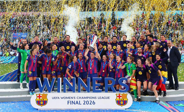 Soccer-Barcelona power to 4-0 women's Champions League final win over Lyon