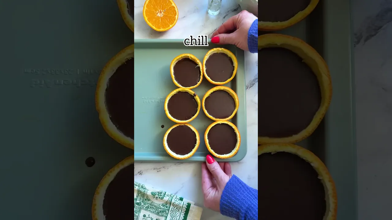 Easy two ingredient chocolate orange mousse! 🍫🍊#chocolate #dessert