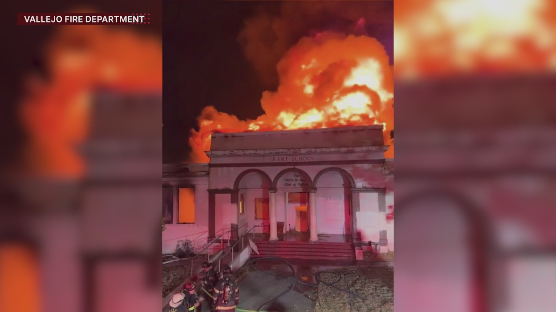 Crews working to knock down 3-alarm Grant School fire