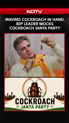 Waving cockroach in hand, BJP leader Raina mocks 'Cockroach Janta Party'