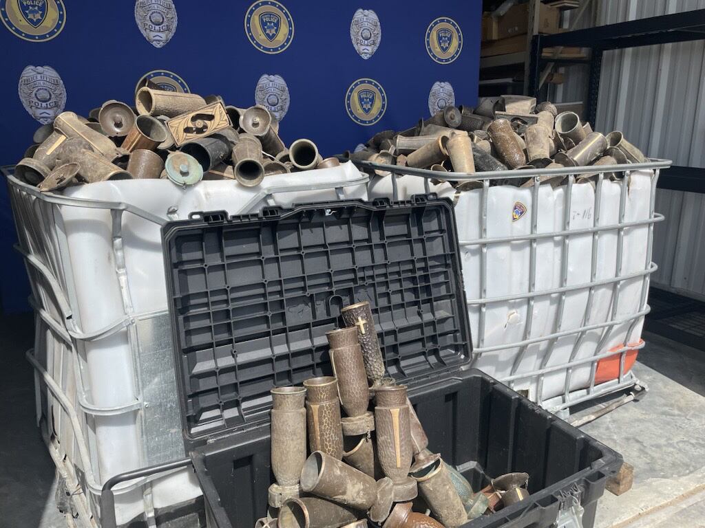 Stolen Omaha cemetery vases still held in evidence