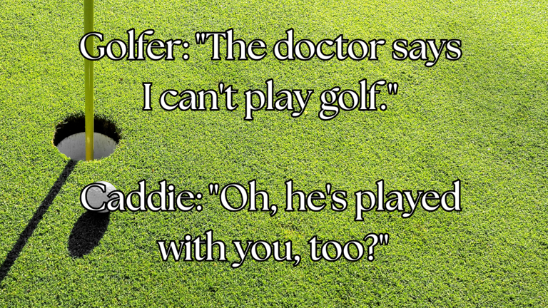 Share these 110 funny golf jokes to lighten up your next round
