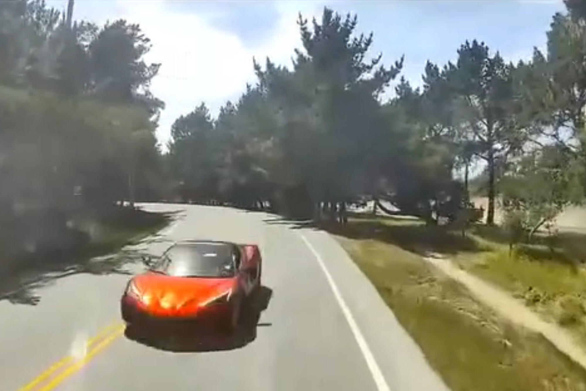 Heart-stopping dashcam footage shows Corvette smash head-on into packed ...