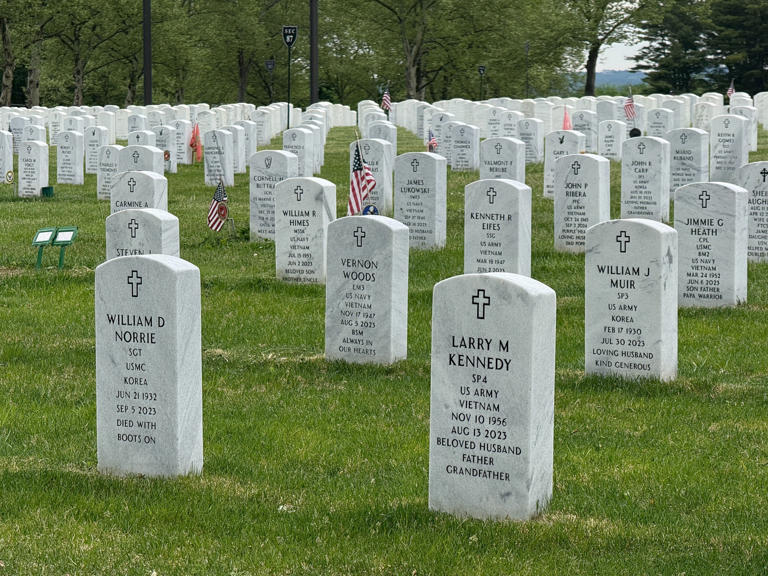 Volunteers place nearly 14,000 flags at veterans cemetery ahead of ...