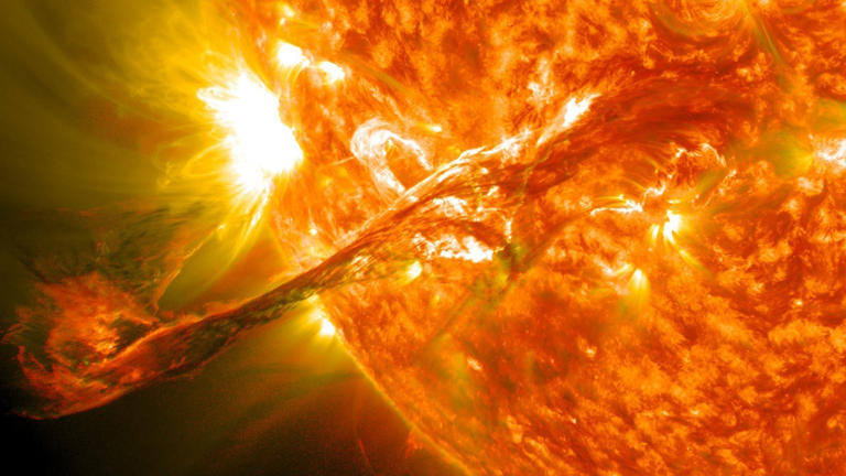 A fresh solar flare erupted from an active sunspot Friday — the ...