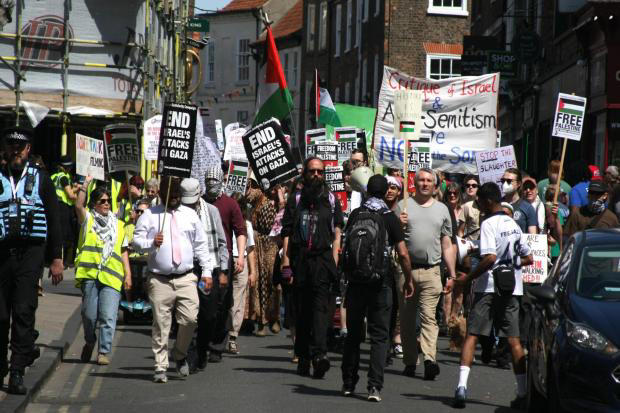 Pro-Palestinian protesters march through York calling for action