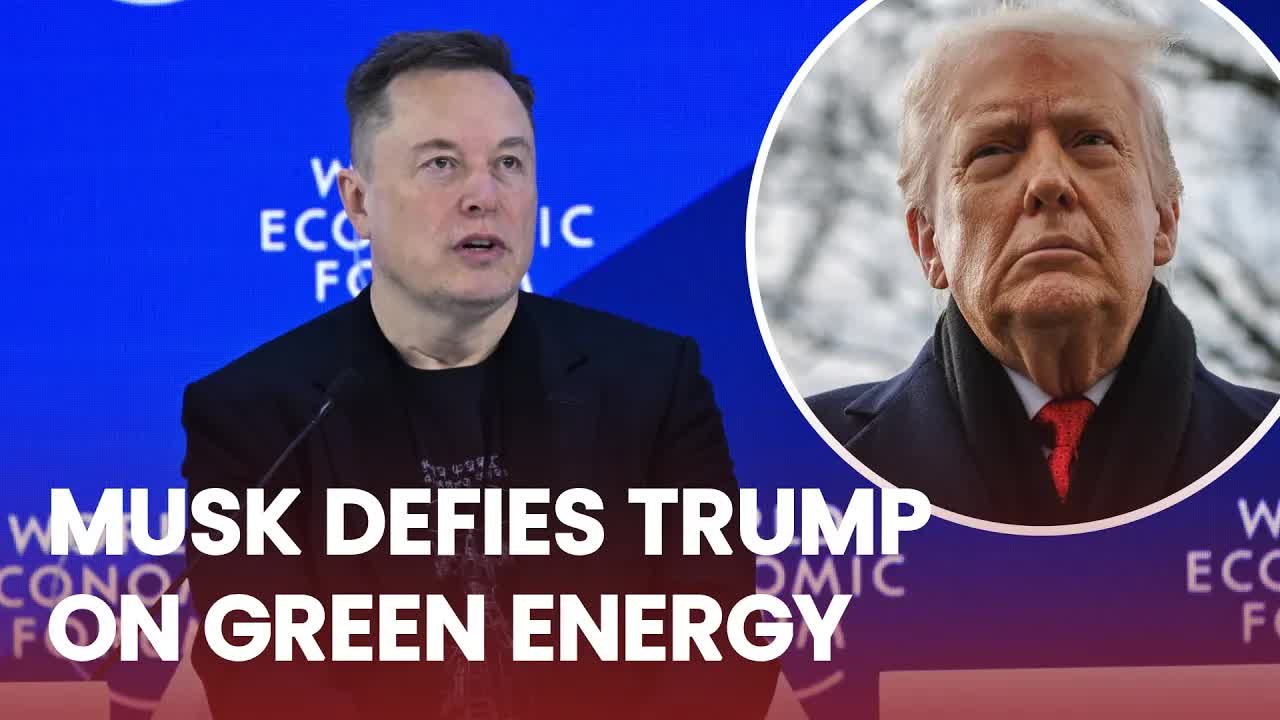 Elon Musk defies Trump talking about green energy at Davos and makes ...