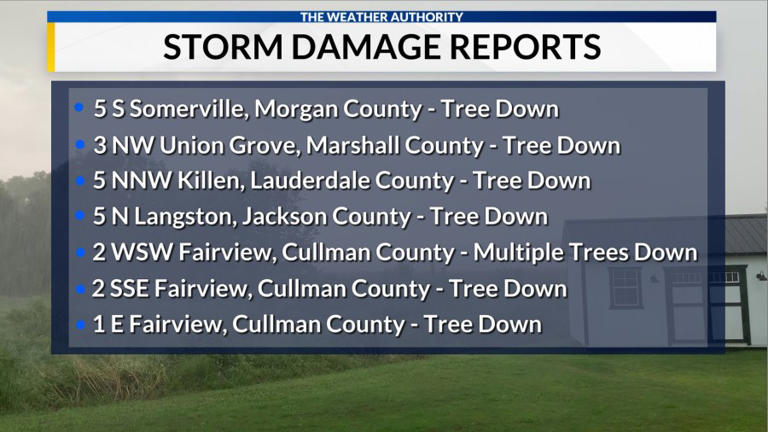 Damage reported from Friday’s storms