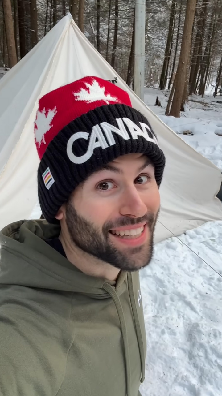 Extreme cold camping setup at -20°C snow survival adventure